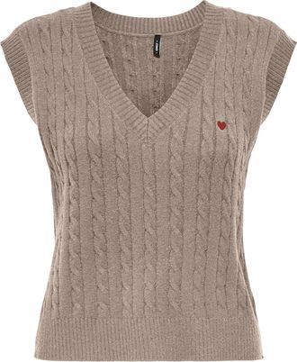Only Onlkatia Sl Cable V-Neck Vest Cc KNT