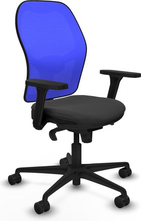 Piqueras y Crespo B&uuml;rostuhl mit 3D-Armlehnen, h&ouml;henverstellbare Lendenwirbelst&uuml;tze, mit 5 Positionen und injiziertem Schaumstoff, Blau/Dunkelgrau