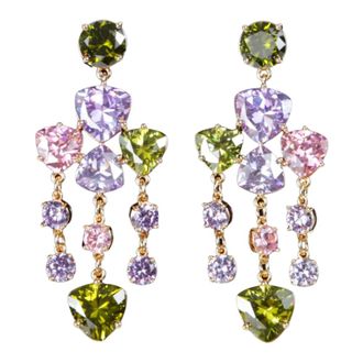 Self Portrait Multi Crystal Droplet Ohrring - - Accessories - Damen - Mehrfarbig - ONE SIZE