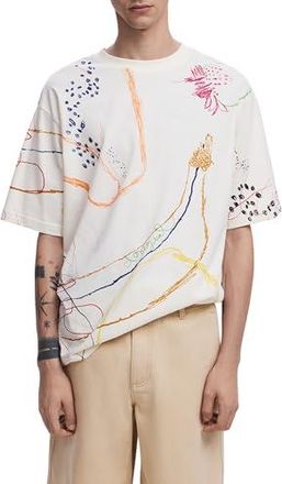 Desigual Homme 25wmtk03 T-Shirt, Blanc, XL EU