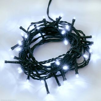 Hellum Lichterkette 40 LED, LED Lichterkette außen 3,9 m beleuchtet, mit Stecker, outdoor mit Timer, kaltweiß, Außenlichterkette mit Außen-Transformator <59 