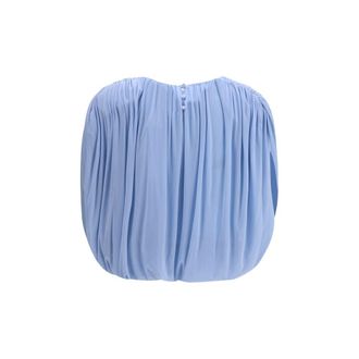 Magda Butrym Pleated Cupro Blouse - Blue