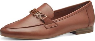 Marco Tozzi by Guido Maria Kretschmer Damen Loafer mit Absatz aus Leder Elegant, Braun (Cognac Nappa), 37 EU