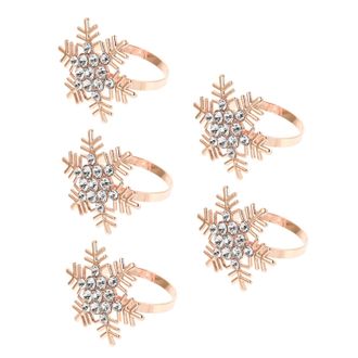 Cabilock 5st&uuml;cke Teiliges Serviettenringe Ros&eacute;gold Weihnachts-servietten-schnallen F&uuml;r Festliche Tischdekoration F&uuml;r Hochzeiten Partys Und Besondere Anl&auml;sse