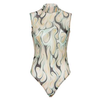 Philipp Plein Femme, Tops, Rose, Taille: 42 FR Tulle Body Sleeveless Flame