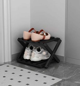 Generic Faltbares Schuhregal Schmaler Schuhst&auml;nder Platzsparender Holzst&auml;nder Aus Bambus Umweltfreundlich - Organizer Stabil F&uuml;r Flur Eingangsbereich Kein Auf