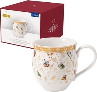 Villeroy & Boch Toys Delight Henkelbecher Gold, Sp&uuml;lmaschinenfest, Mikrowellensicher, Kaffeebecher Weihnachten Toys, Tasse Weihnachtsmotiv, Weihnachtsgeschirr, Weihna