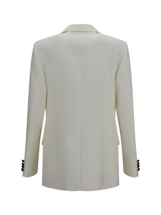 Valentino Mens Jacket Two-Tone Wool Ivory-Black Merino Ivory/black