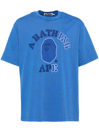 A Bathing Ape t-shirt à effet délavé - Bleu
