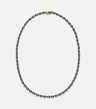 Sydney Evan Collier Tiny Carved Stone en or 14 ct avec onyx et diamants