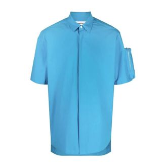 AMBUSH Kurzarmhemd mit Rei&szlig;verschlusstasche - - Shirts - Herren - Blau - S