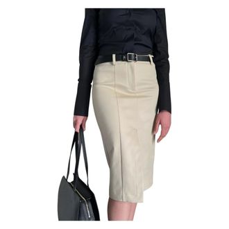 Patrizia Pepe Femme, Jupes, Beige, Taille: 40 FR Jupe Crayon avec Fente Centrale
