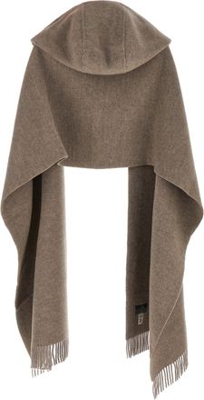 Brunello Cucinelli Hooded Wool Cashmere Scarf - Taupe