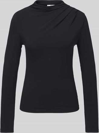 Pieces Langarmshirt mit drapierter Schulterpartie