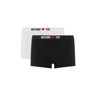 Moschino Homme, Sous-v&ecirc;tements, Noir, Taille: S Lot de 2 boxers en jersey stretch My Valentine