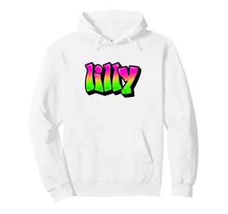 BDAZ Lilly Graffiti Personalisierter Name Gr&uuml;n Rosa Frauen M&auml;dchen Pullover Hoodie