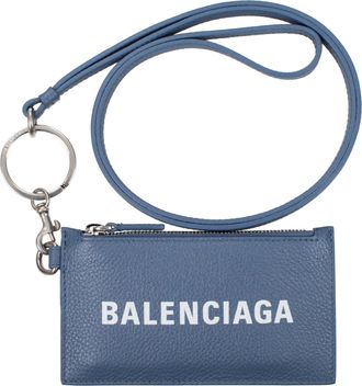 Balenciaga Portefeuille Femme Cuir Bleu Et Gris