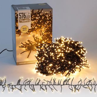 ECD Germany LED Büschel Lichterkette 4m 576 LEDs Warmweiß, Strombetrieb, IP44 Wasserdicht, Innen/Außen, Weihnachtsbeleuchtung Weihnachtsbaum Cluster Lichterkette 