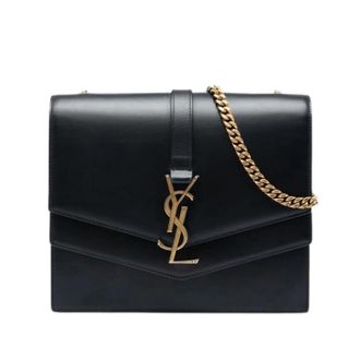 Saint Laurent Pre-owned Double Flap Leather Crossbody Bag - - Pre-owned - Damen - Schwarzk - ONE SIZE