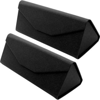 TBOC &Eacute;tui Pliable Lunettes de Soleil - [Pack: 2 Unit&eacute;s] Bo&icirc;te [Noire] Rigide [Triangulaire] avec [Fermeture Magn&eacute;tique] Doublure Int&eacute;rieur Lunettes Soleil 