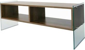 Dmora TV-Regal Algorab 120x35x45 cm Braun 2 Regale 3 F&auml;cher