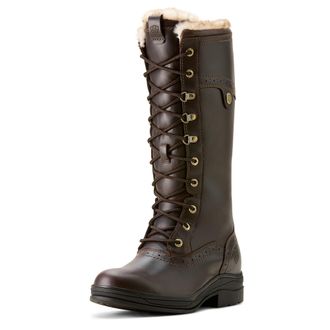 Ariat Womens Wythburn II Sherpa Waterproof Boots in Dark Mocha, B Medium Width, Size 37.5, by Ariat