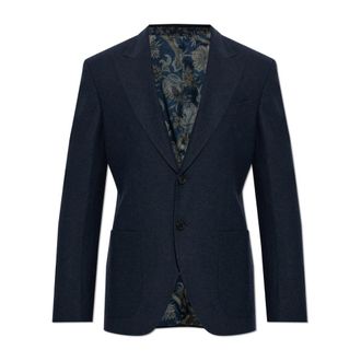 Etro Homme, Vestes, Bleu, Taille: 2XL Blazer &agrave; double fente
