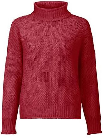 Generic Pull pour femme en coton pour femme - Pull dautomne pour femme - Pull dhiver pour fille - Haut à manches longues - Pull ample à col roulé, C, 3XL