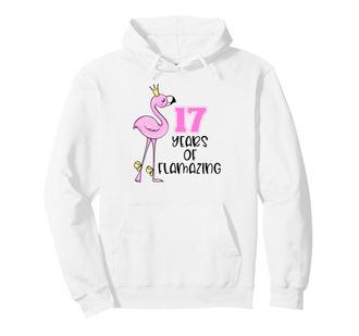 BDAZ 17 Years of Flamazing Flamingo Design Beach 17th Birthday Pullover Hoodie