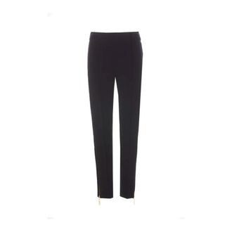 Elisabetta Franchi Slim Fit Hose mit Rei&szlig;verschluss-Saum - - Trousers - Damen - Schwarzk - L