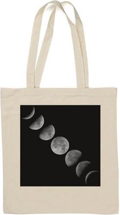 Generic Lunar Moon Phases Cosmic Stelar Art Sac fourre-tout en coton naturel Blanc
