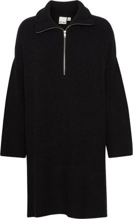 Ichi Ichi, Femme, Robes, Noir, Taille: 38 FR Knitted Dress