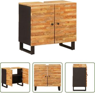vidaXL Waschbecken Schrank - Waschbeckenschrank Natur 62 x 33 x 58 cm Massivholz Mango