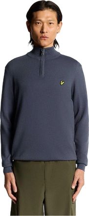 Lyle & Scott Pullover f&uuml;r Herren, mit kurzem Rei&szlig;verschluss, Baumwolle Merinowolle (Graystone)