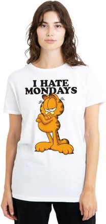 Garfield new boundary designs, inc. Garfield I Hate Mondays Ladies T Shirt, Blanc, XXL Femme