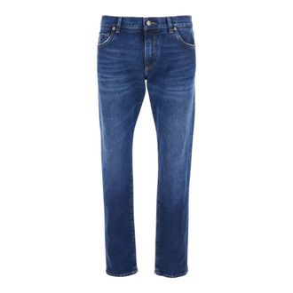 Dolce & Gabbana Blaue Slim Jeans mit Logo-Patch - - Jeans - Herren - Blau - XL
