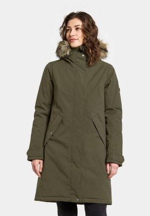 Didriksons 1913 Winterjacke Damen Wintermantel Kapuze aus Kunstfell ERNA mit Kapuze mit Taschen