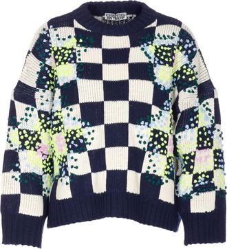 Essentiel pull à carreaux - Bleu