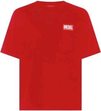 Diesel Herren T-Nlabel-L1 T-Shirt 100% Baumwolle - - Tops - Herren - Rot - XL