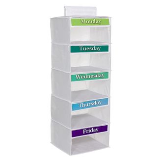 Generic Kleiderorganisator,5-Regale Kleideraufbewahrungstasche,Kinder W&ouml;chentlicher Kleiderorganizer | f&uuml;r Kinderzimmer Home Schrank Garderobe T&uuml;r Schule Klas
