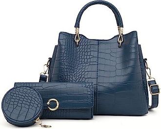 Generic Sacs &agrave; bandouli&egrave;re tendance r&eacute;tro pour femme Hobo Sac &agrave; main avec poign&eacute;e sur le dessus Sacoche pour femme, bleu, large