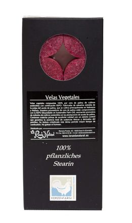 Kerzenfarm Hahn Hahn Stearin Teelicht Set, dunkelrot