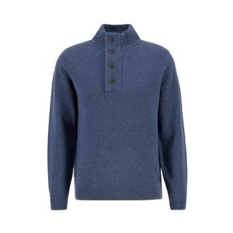Barbour Dunkelblauer Sweatshirt mit Alcantara-Patches - - Knitwear - Herren - Blau - L