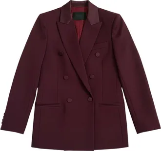 Dondup Blazer crois&eacute; coupe droite - Femme - Vestes - Rouge - Taille: 36 FR