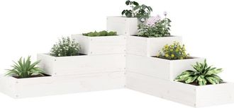 vidaXL Vidaxl - Jardini&egrave;re 4 niveaux 80,5x79x36 cm blanc bois de pin massif