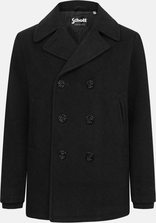 Schott NYC Caban Schwarz Pea Coat Jacke