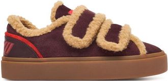 INUIKII Sneakers Lila Shearling Low Velcro 1001.001.0561.518 Dunkelrot