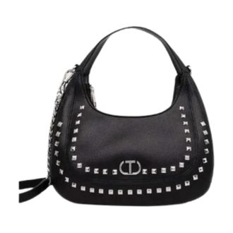 Twinset Schwarze Schultertasche mit Rei&szlig;verschluss - - Bags - Damen - Schwarzk - ONE SIZE