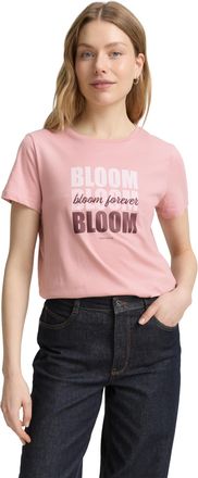 Tom Tailor Damen 1048307 T-Shirt mit Print, 11055-Morning Pink, XXS