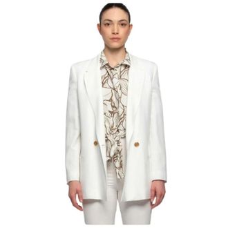Kocca Eleganter Leinenmischung-Blazer mit doppelter Knopfleiste - - Jackets - Damen - Wei&szlig; - S